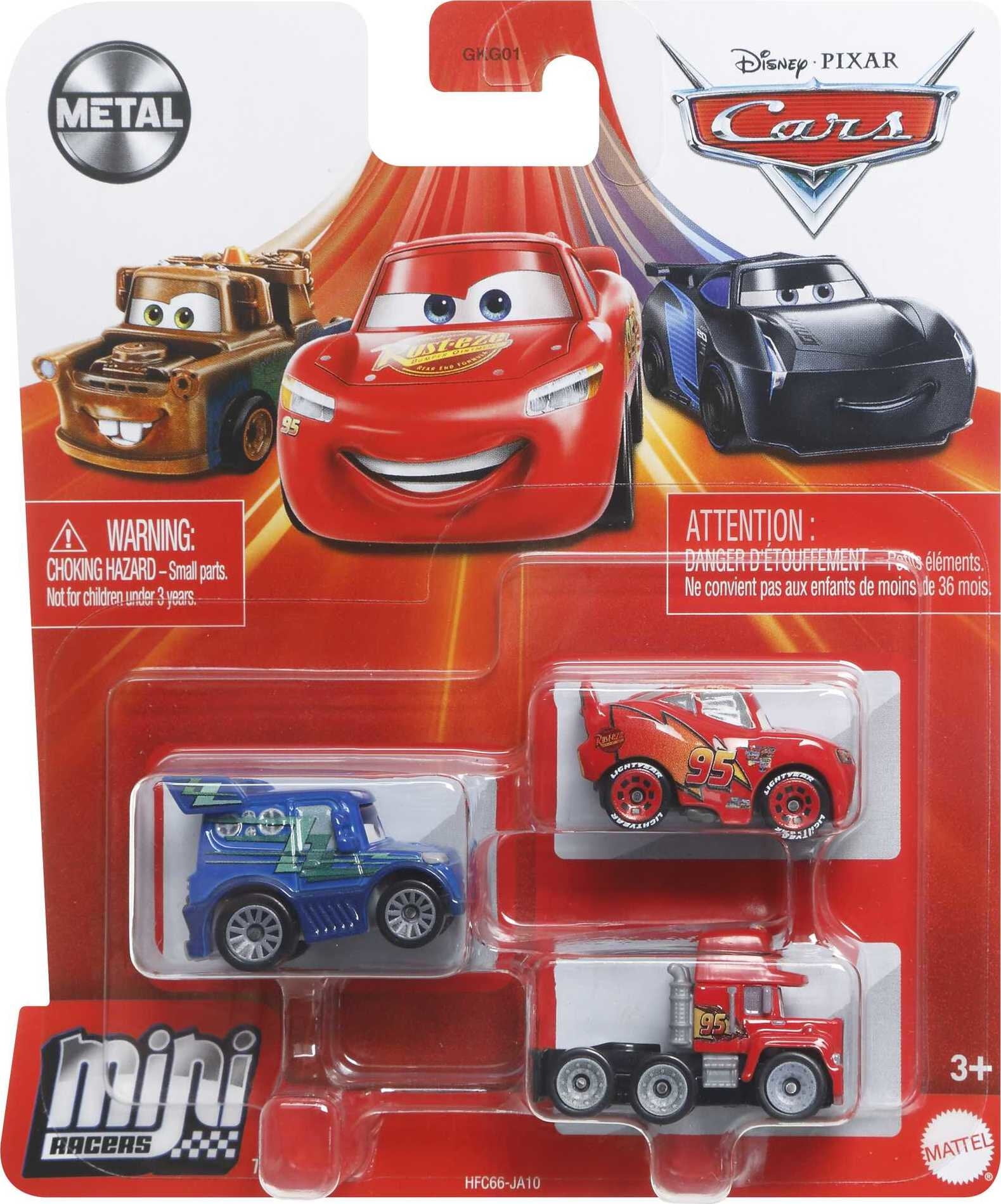 Disney Pixar Cars Mini Racers 3-Pack Metal Vehicles, For Kids Age 3 ...