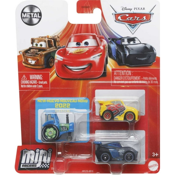 Disney Pixar Cars Mini Racers 3-Pack Metal Vehicles, For Kids Age 3 ...