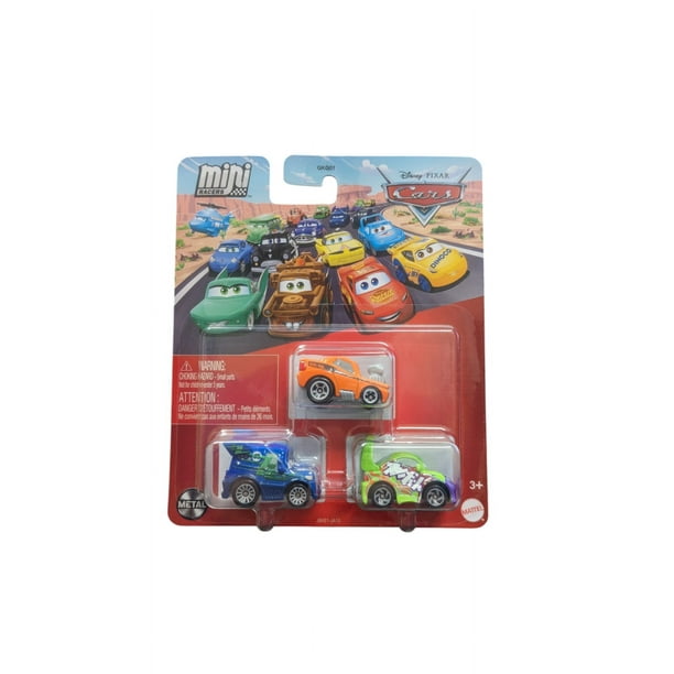 Disney Pixar Cars Mini Racers 3-Pack Metal Vehicles Snot Rod Wingo DJ ...
