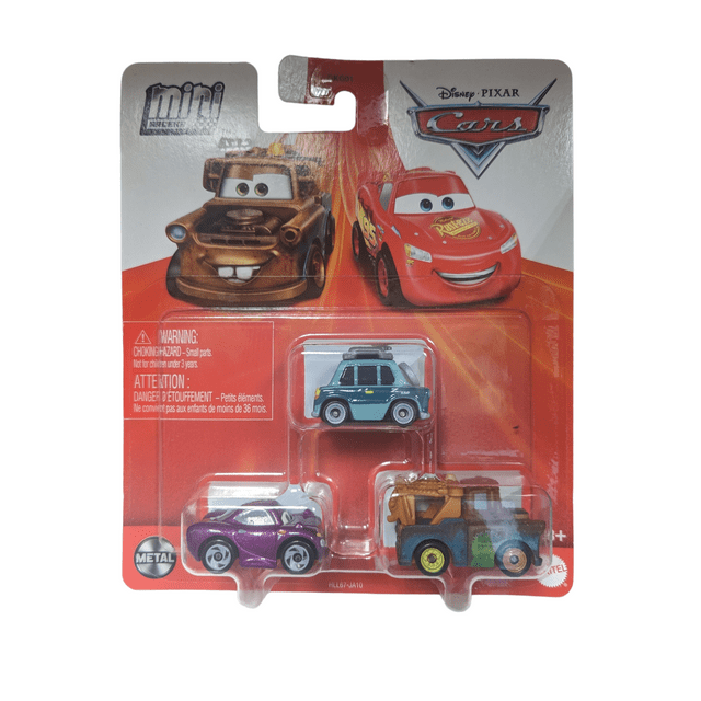 Disney Pixar Cars Mini Racers 3 Pack with Unique Die-Cast Vehicles ...