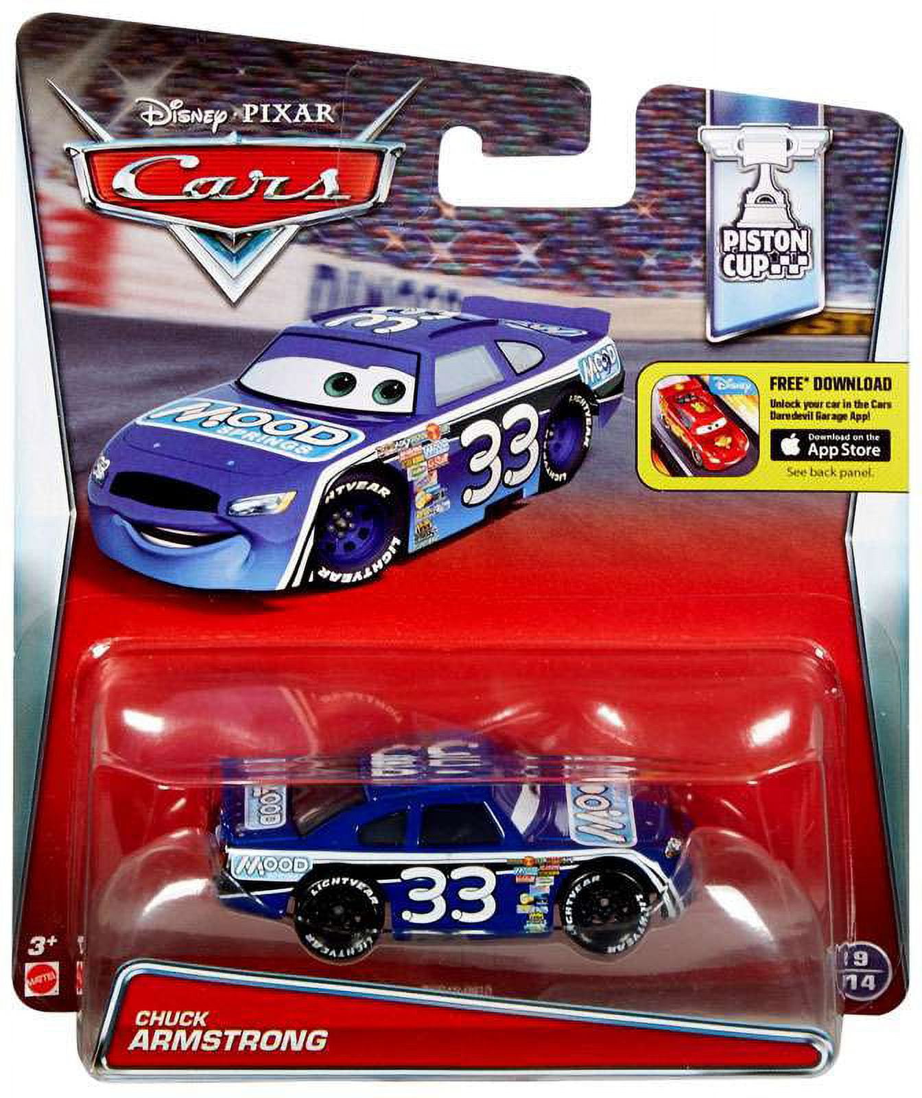 Disney Pixar Cars Movie Chuck Armstrong (Mood Springs) Piston Cup Toy ...