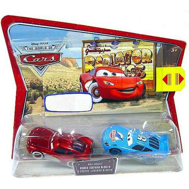Disney / Pixar Cars Movie Doubles Dinoco & Cruisin' Lightning McQueen Diecast Car 2-Pack ...