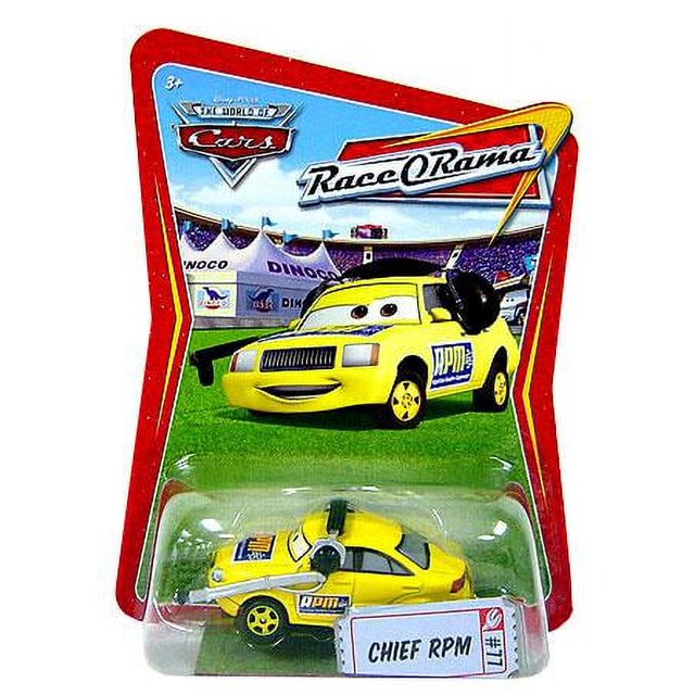 Disney Pixar Cars Movie Race O Rama Yellow Chief RPM Mattel Die Cast ...
