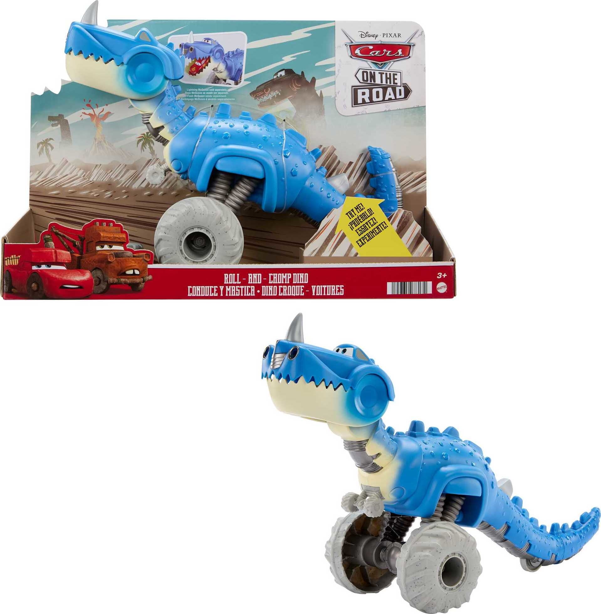 Disney Pixar Cars On the Road Roll-and-Chomp Dino Toy Vehicle that Eats ...