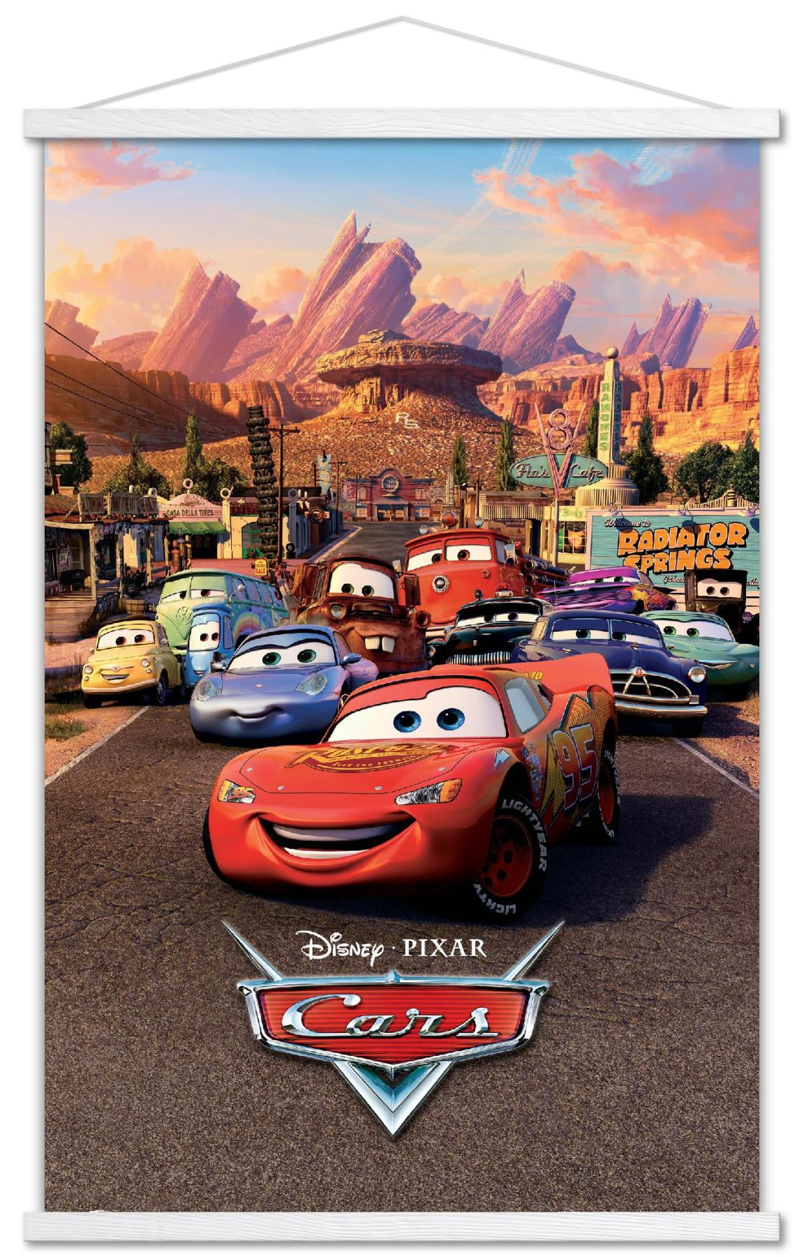 Disney Pixar Cars - One Sheet Wall Poster with Wooden Magnetic Frame ...