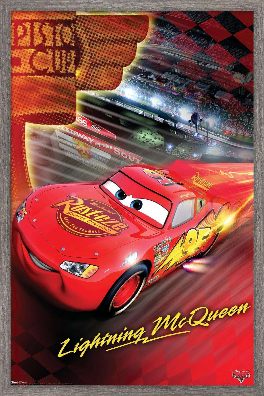 Disney Pixar Cars - Piston Cup Wall Poster, 14.725" x 22.375", Framed ...