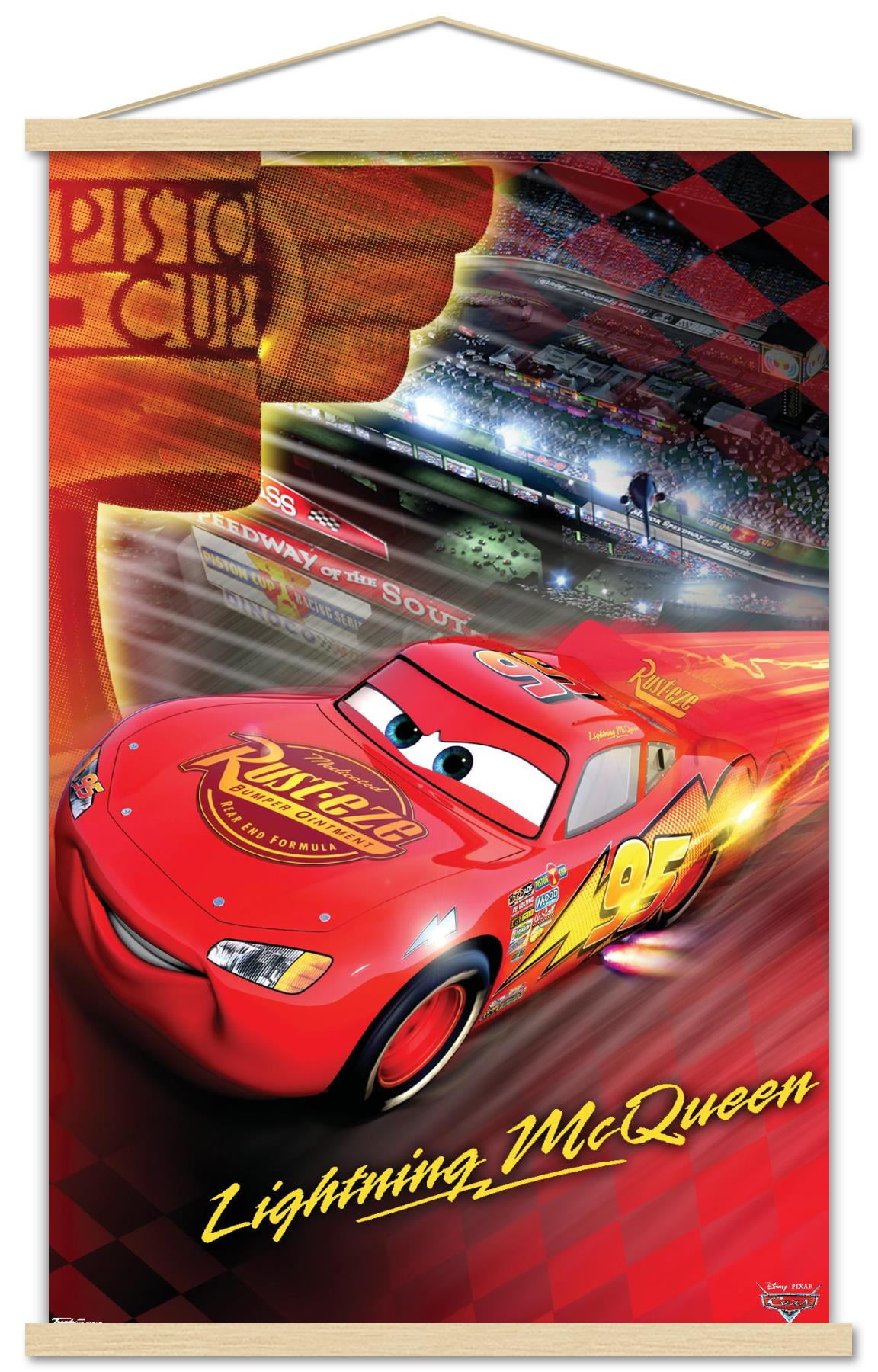 Disney Pixar Cars - Piston Cup Wall Poster with Wooden Magnetic Frame ...