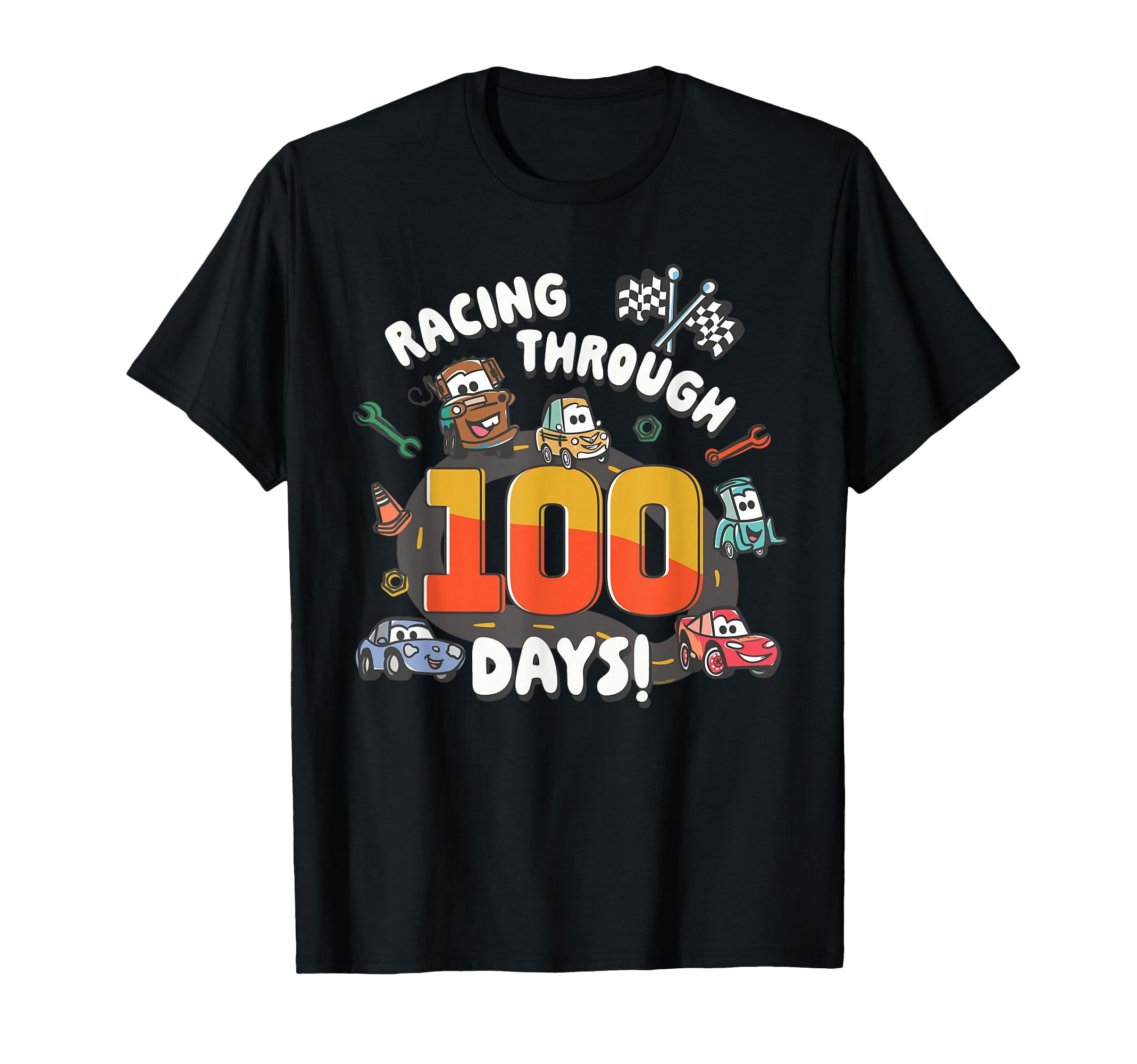 Disney & Pixar Cars Racing Through 100 Days of School T-Shirt ...