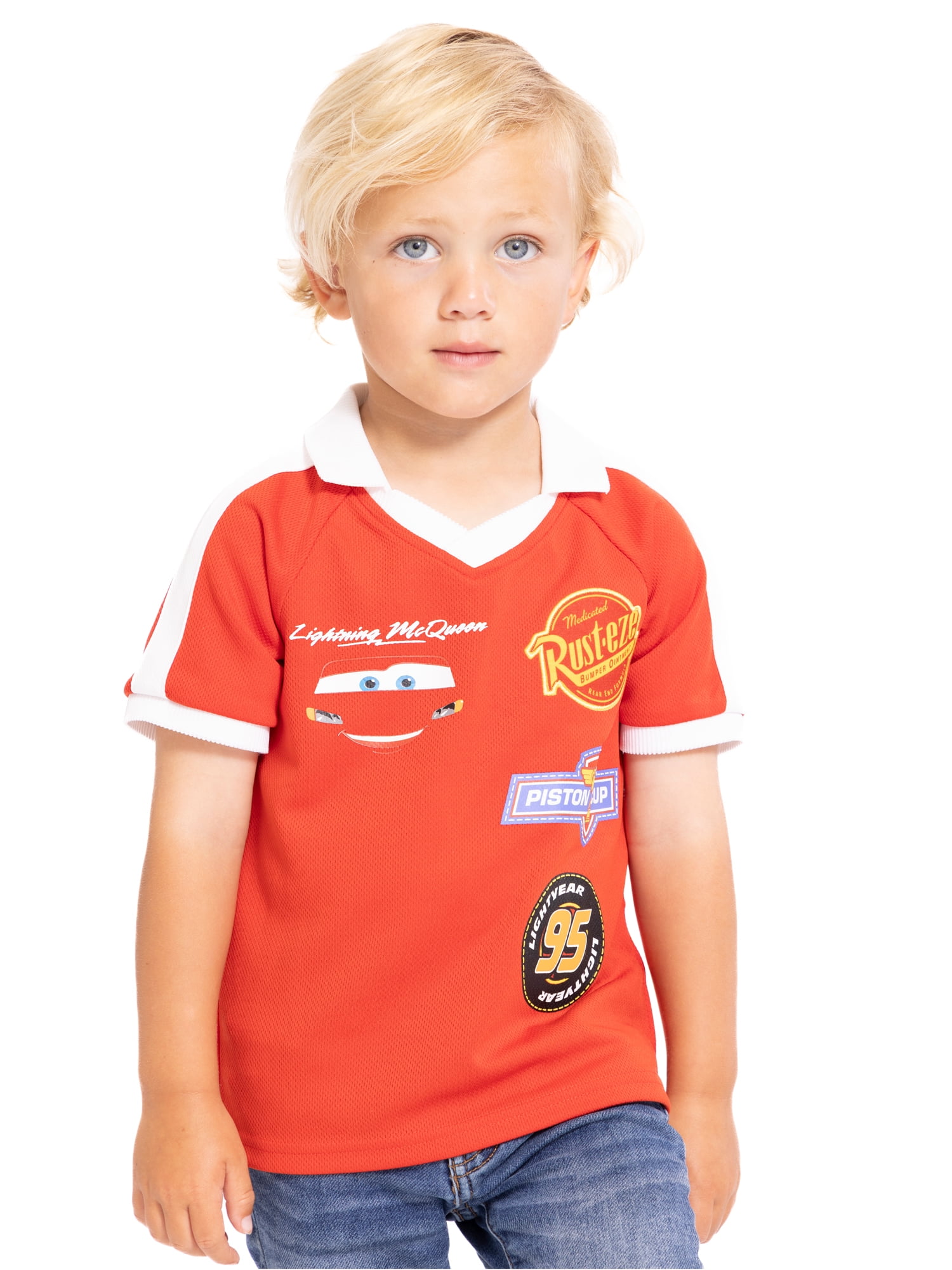 Disney Pixar Cars Toddler Boy's Short Sleeve Collared Graphic Top ...