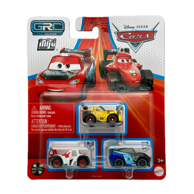 Disney Pixar Cars Toys, Global Racers Cup Mini Racers 3-Pack Metal Toy ...