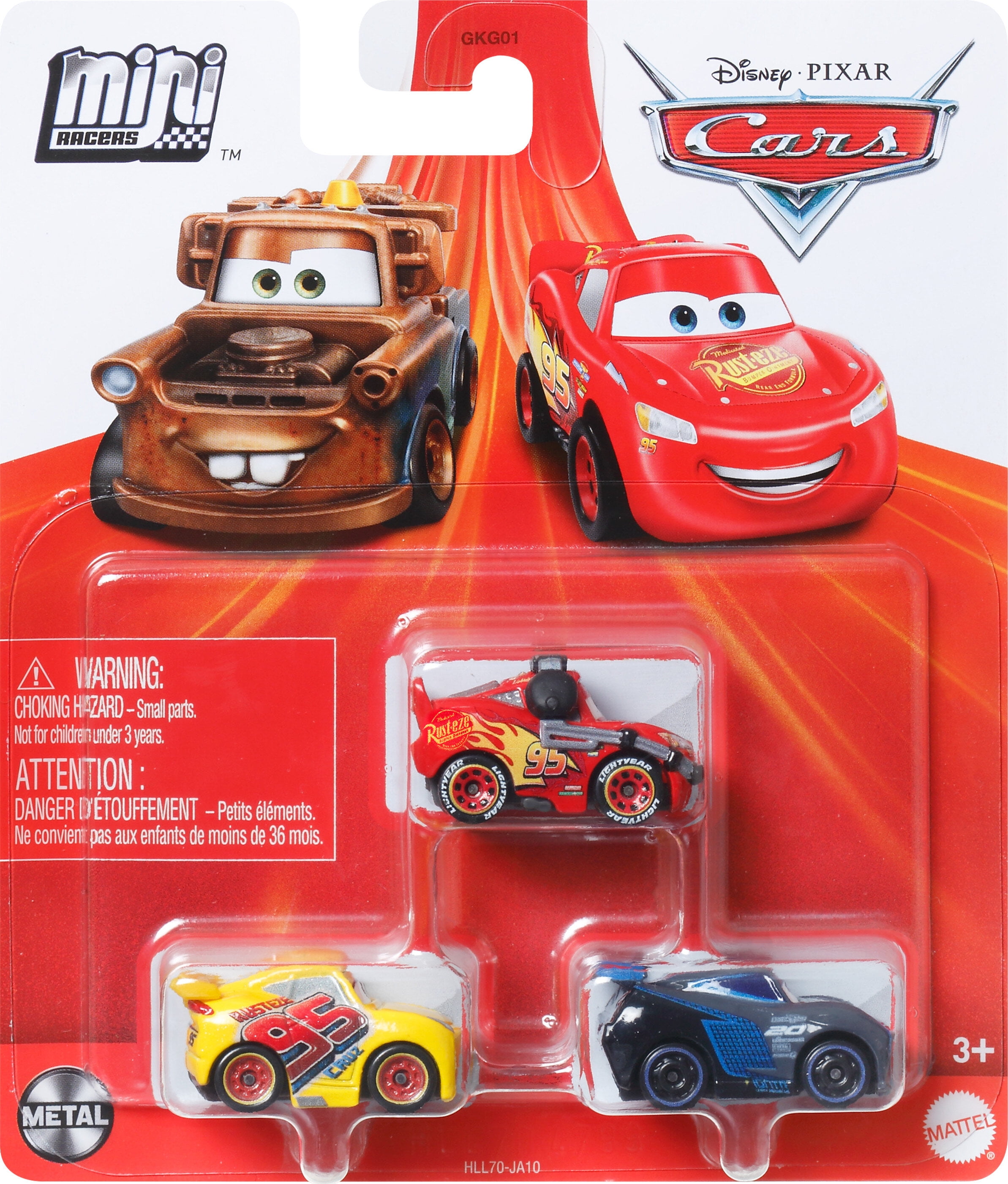 Disney Pixar Cars Toys, Mini Racers 3-Pack Metal Toy Cars - Walmart.com