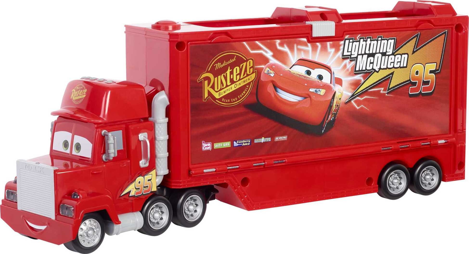 Disney Pixar Cars Large Talking McQueen Semi Trailer, Mack Hauler Toy ...