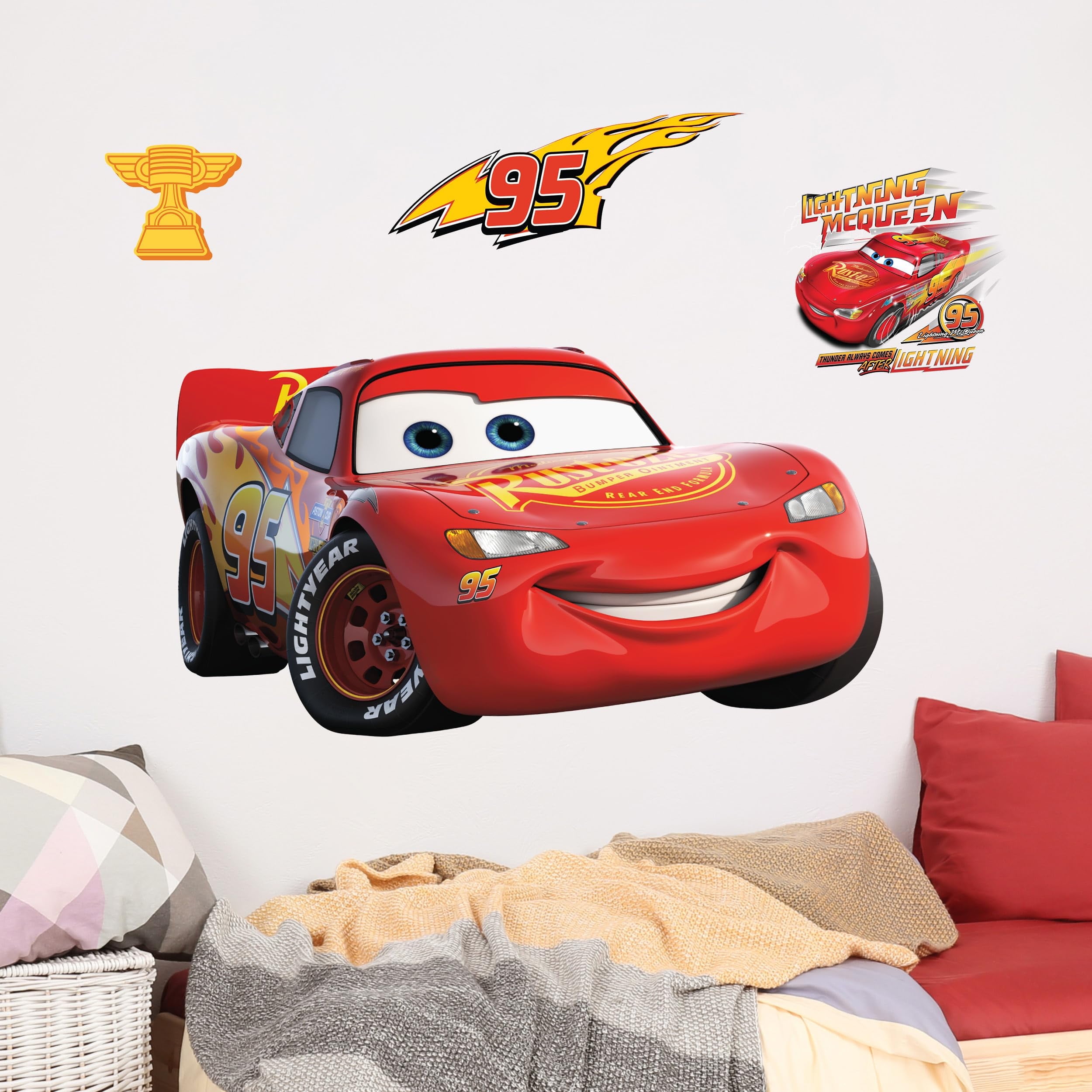 Disney Pixar Cars Wall Decals - Large Lightning McQueen Vinyl Stickers ...
