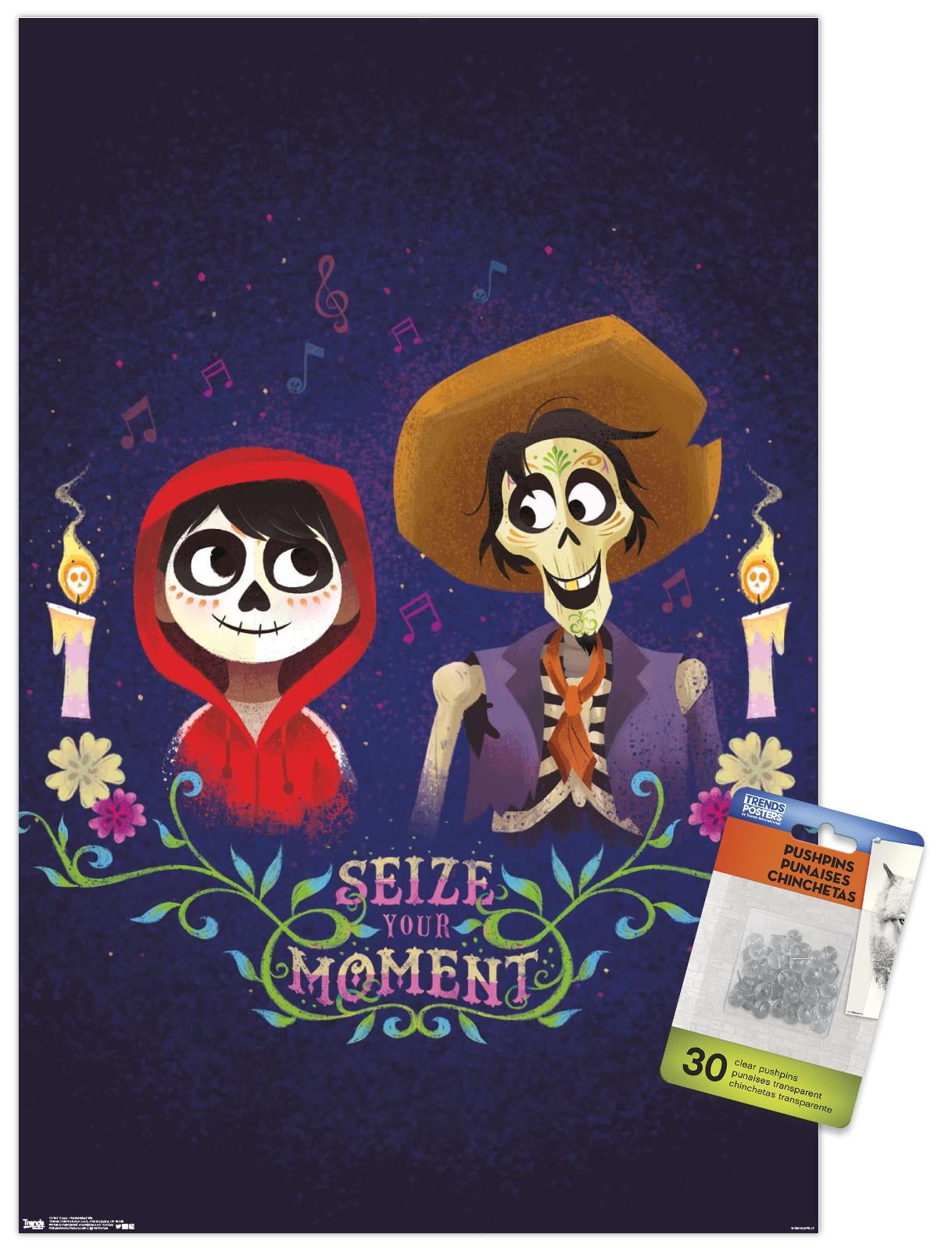 Disney Pixar Coco - Remember Me Wall Poster with Push Pins, 14.725" x ...