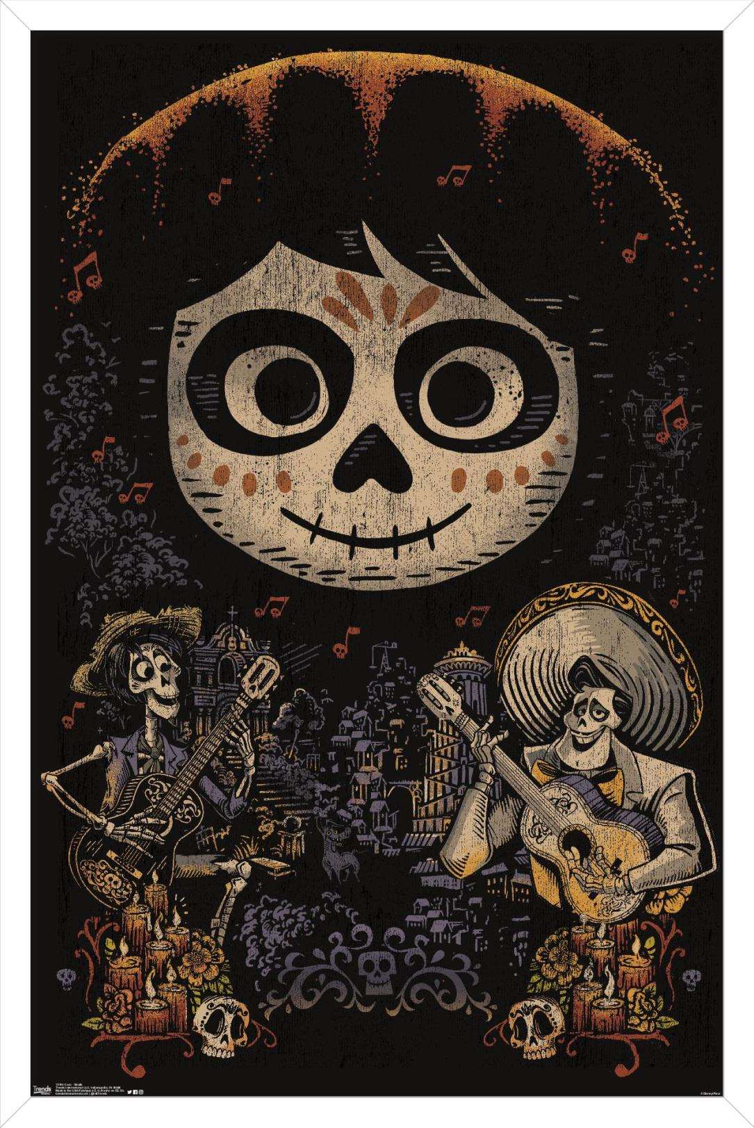 Disney Pixar Coco - Skulls Wall Poster, 14.725" x 22.375", Framed ...