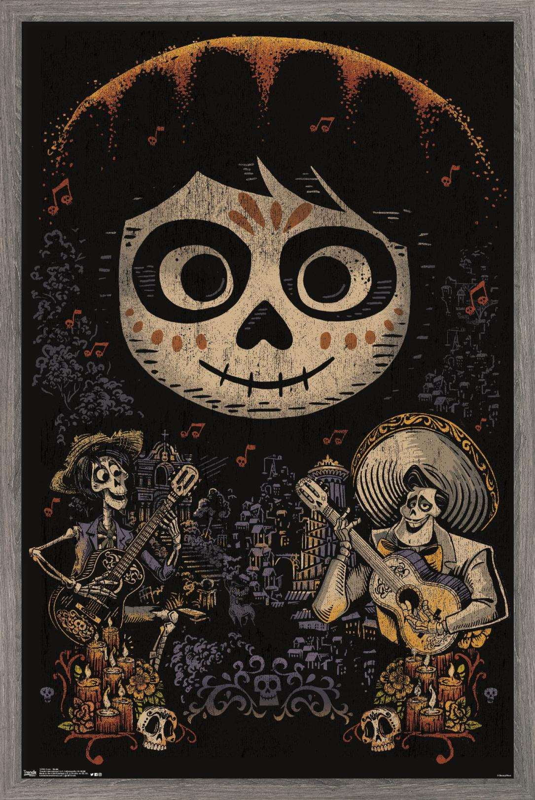 Disney Pixar Coco - Skulls Wall Poster, 14.725" x 22.375", Framed ...