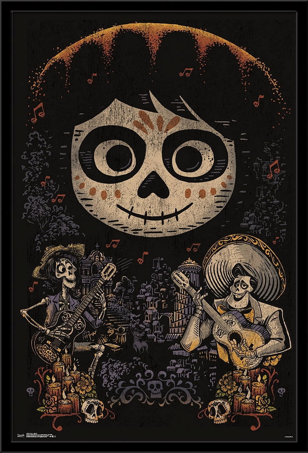 Disney Pixar Coco - Skulls Wall Poster, 22.375" x 34", Framed - Walmart.com