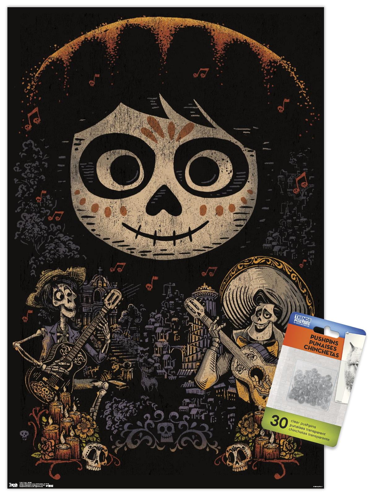 Disney Pixar Coco - Skulls Wall Poster with Push Pins, 14.725" x 22.375 ...