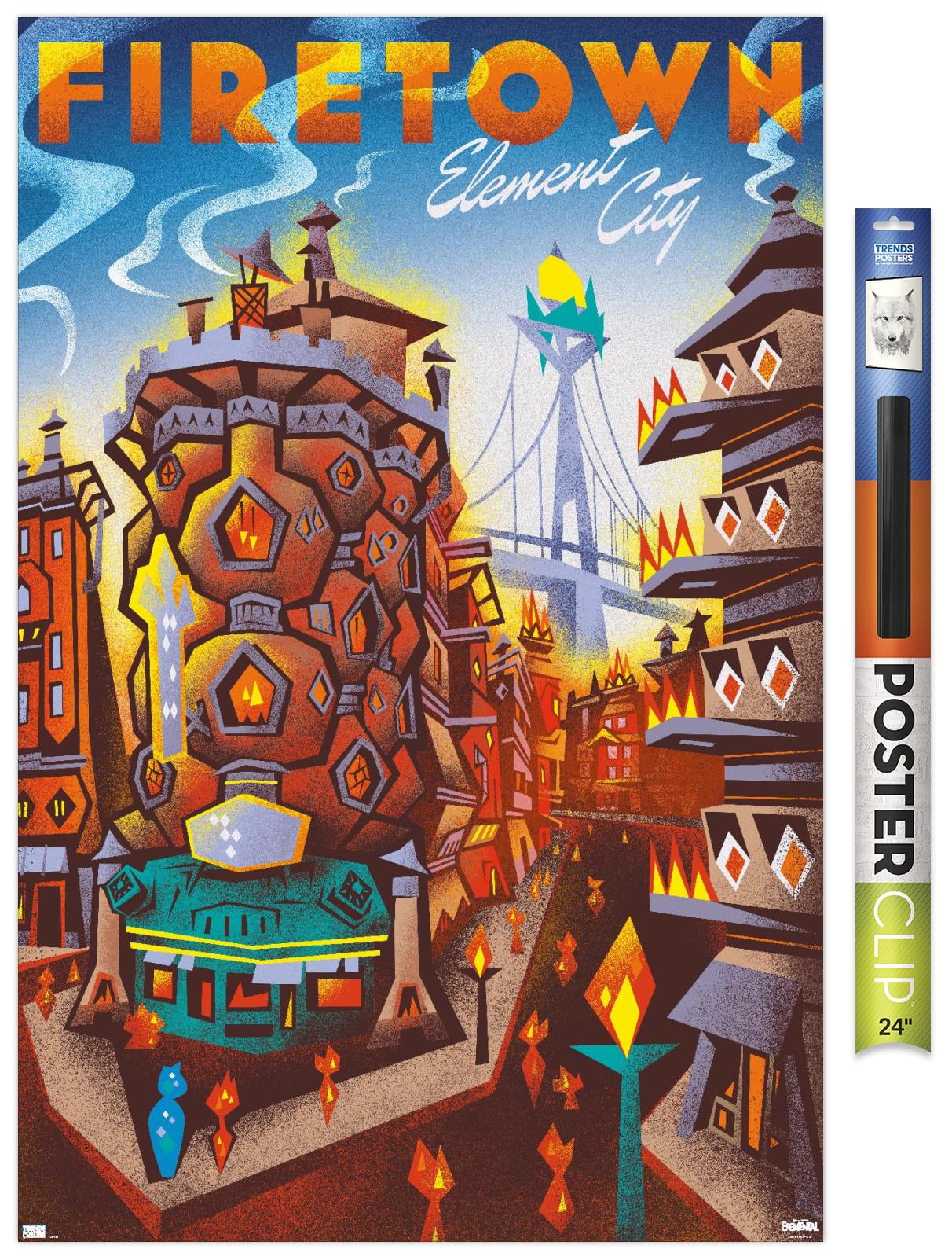 Disney Pixar Elemental - Firetown Wall Poster, 22.375" x 34" - Walmart.com