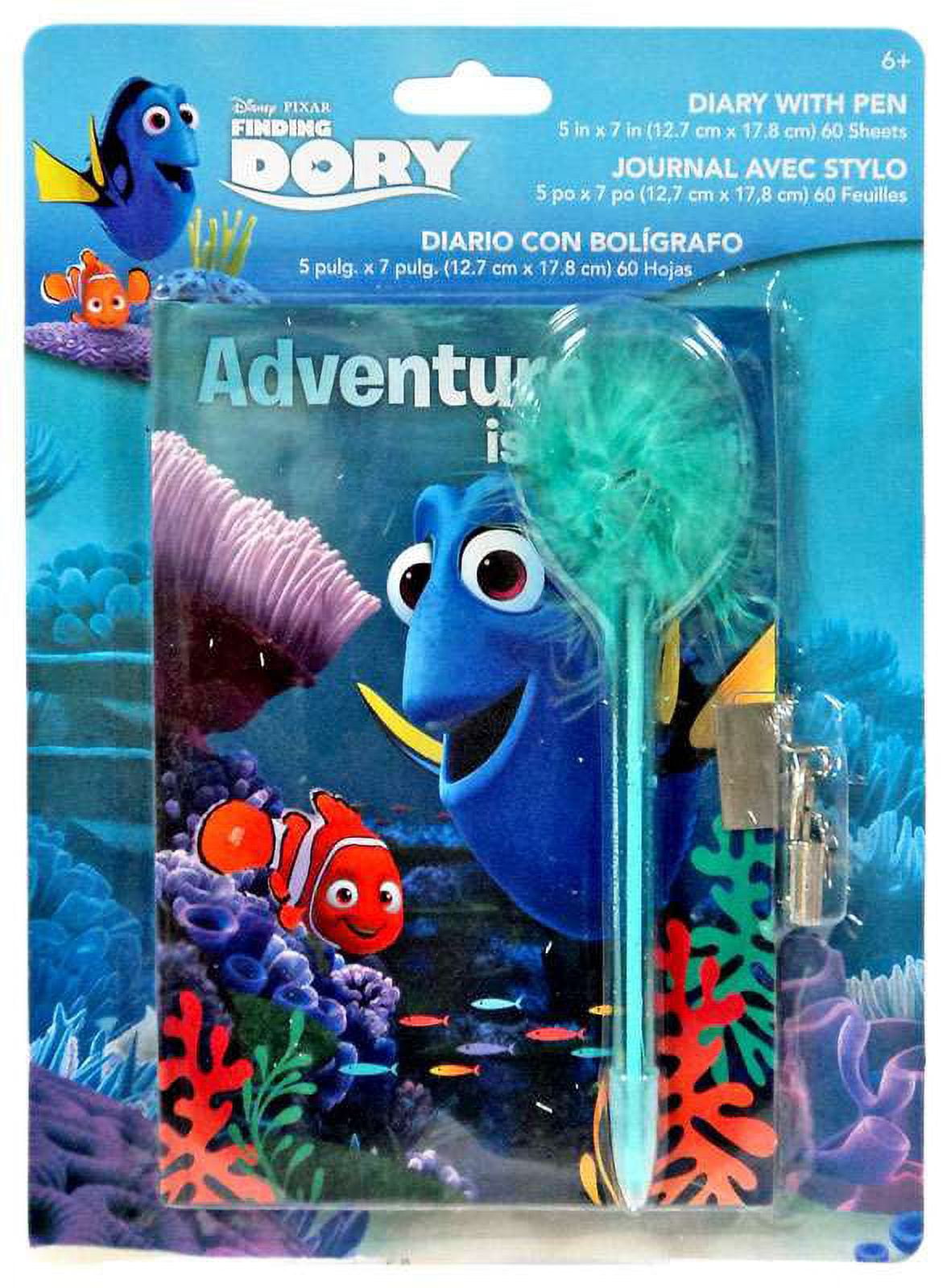 Disney / Pixar Finding Dory Diary with Pen - Walmart.com