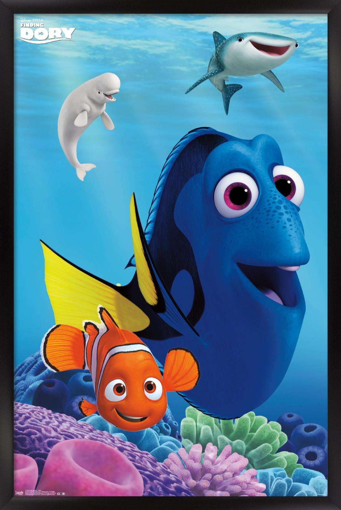 Disney Pixar Finding Dory - Dory Wall Poster, 14.725" x 22.375", Framed ...