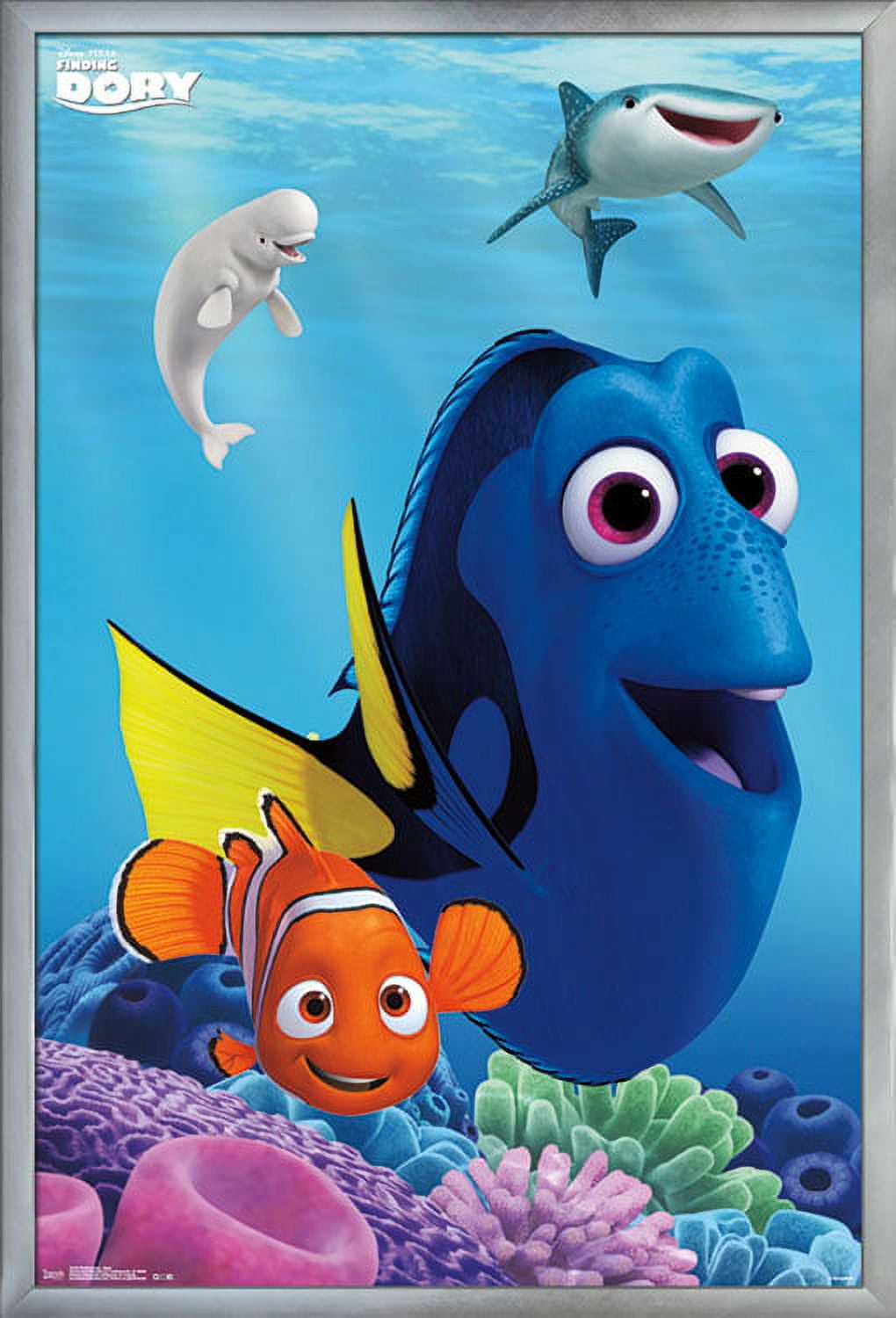 Disney Pixar Finding Dory - Dory Wall Poster, 22.375" x 34", Framed ...
