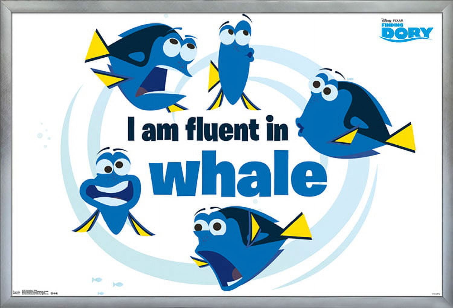Disney Pixar Finding Dory - Whale Wall Poster, 22.375" x 34", Framed ...