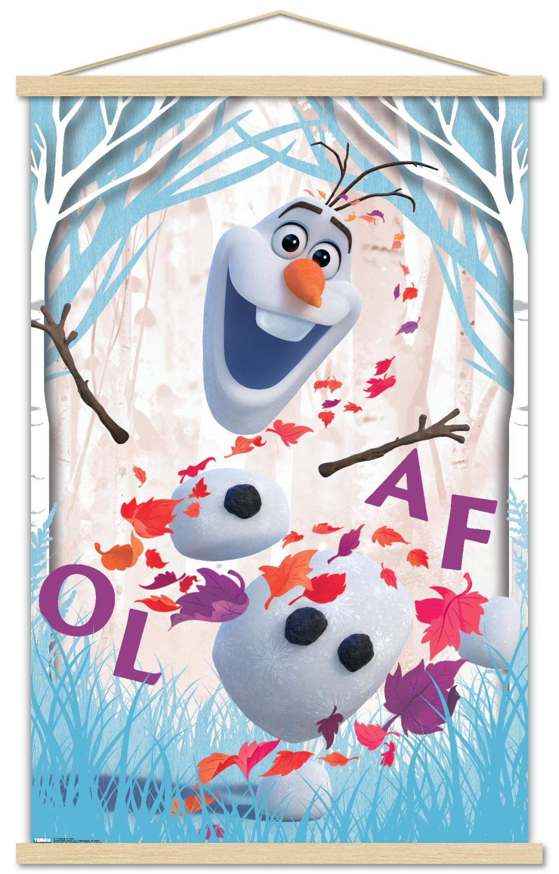 Disney Pixar Frozen 2 - Olaf Wall Poster with Wooden Magnetic Frame, 22 ...
