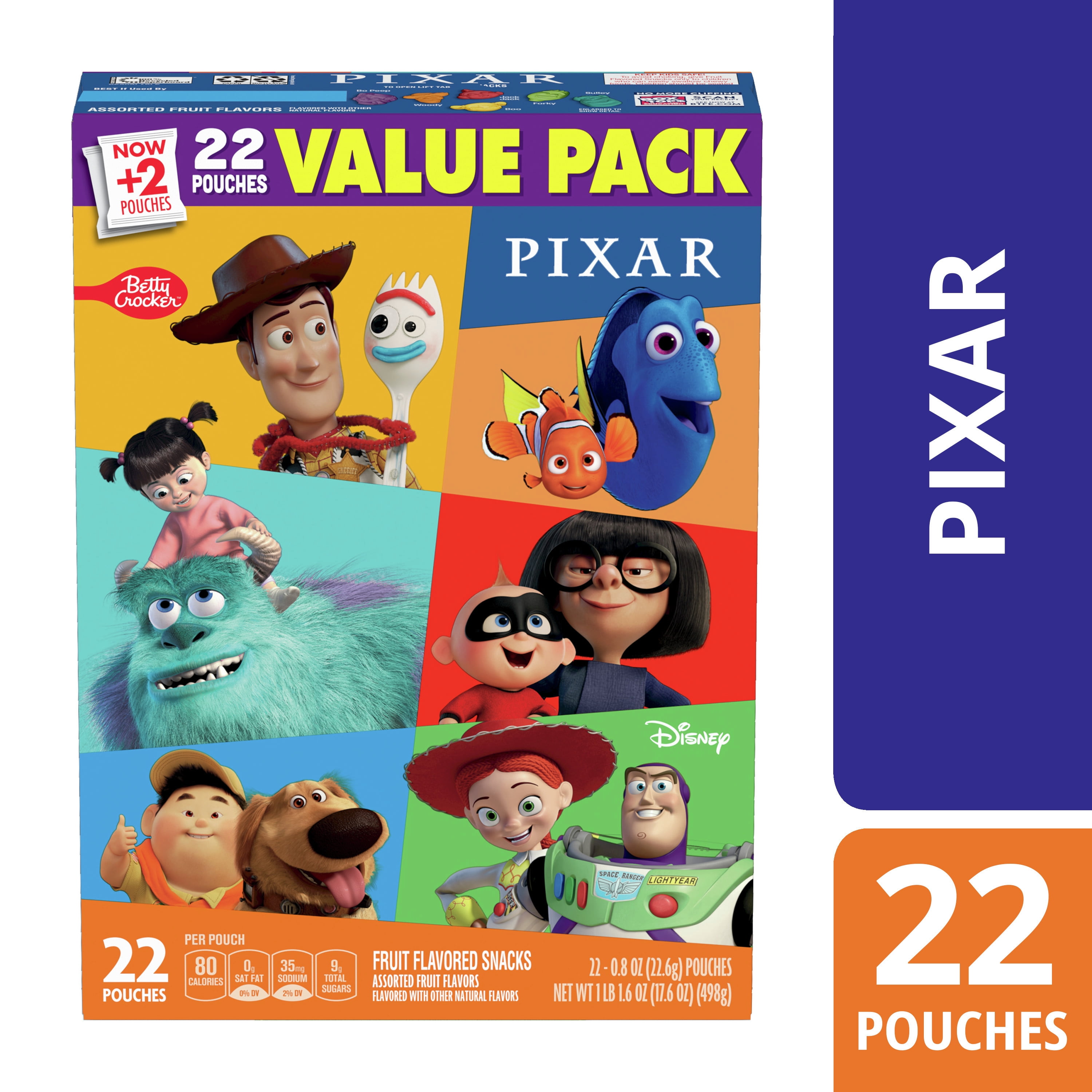 Disney Pixar Fruit Flavored Snacks, Treat Pouches, Value Pack, 22 ct ...