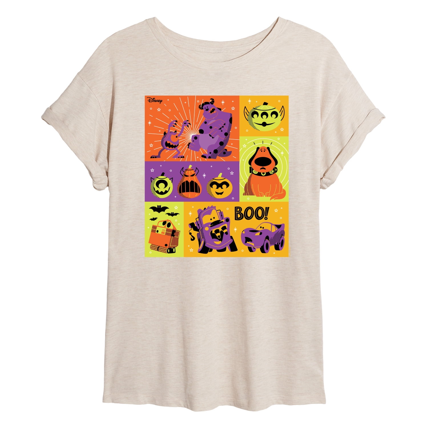 Disney Pixar - Halloween Movies Grid - Juniors Ideal Flowy Muscle T ...