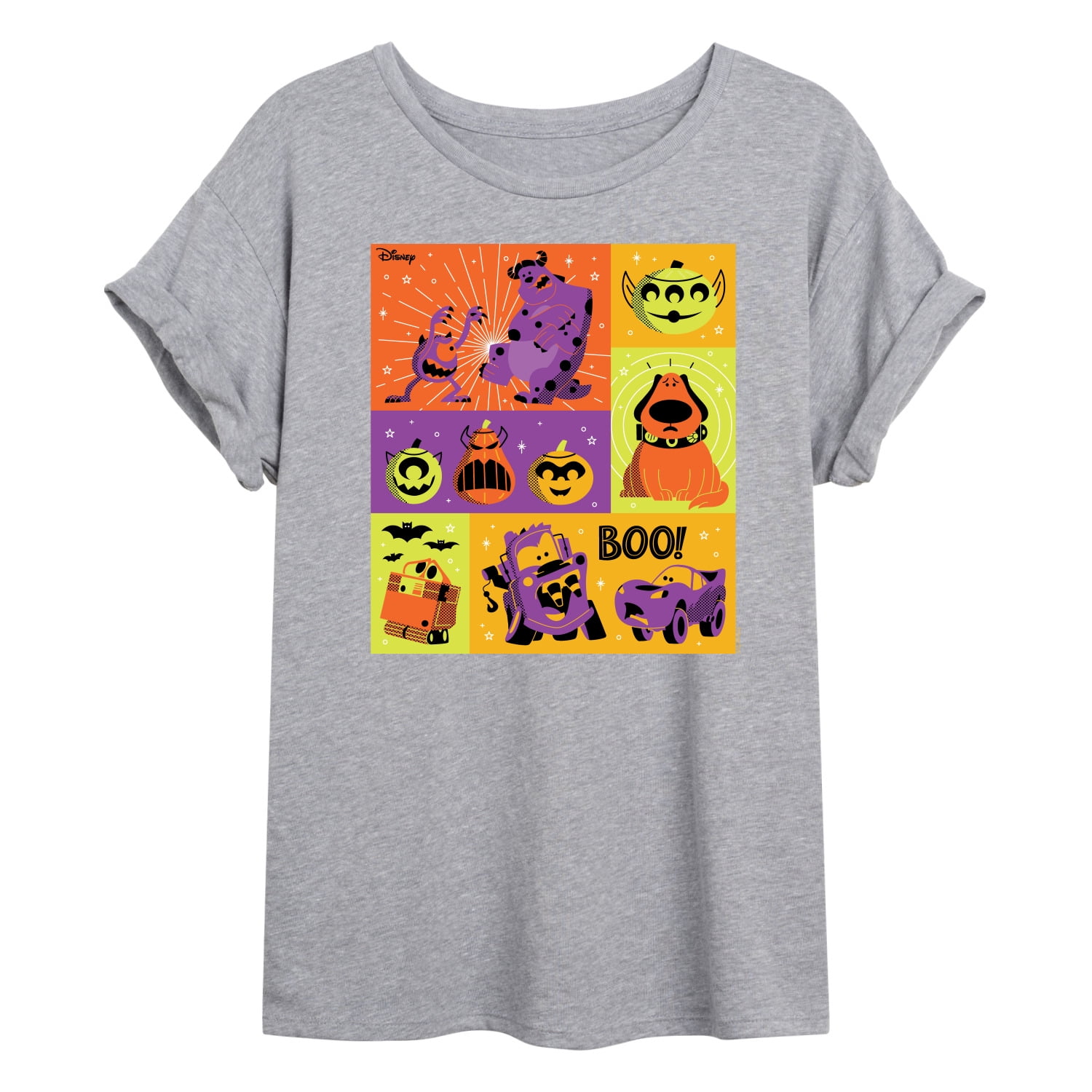 Disney Pixar - Halloween Movies Grid - Juniors Ideal Flowy Muscle T ...
