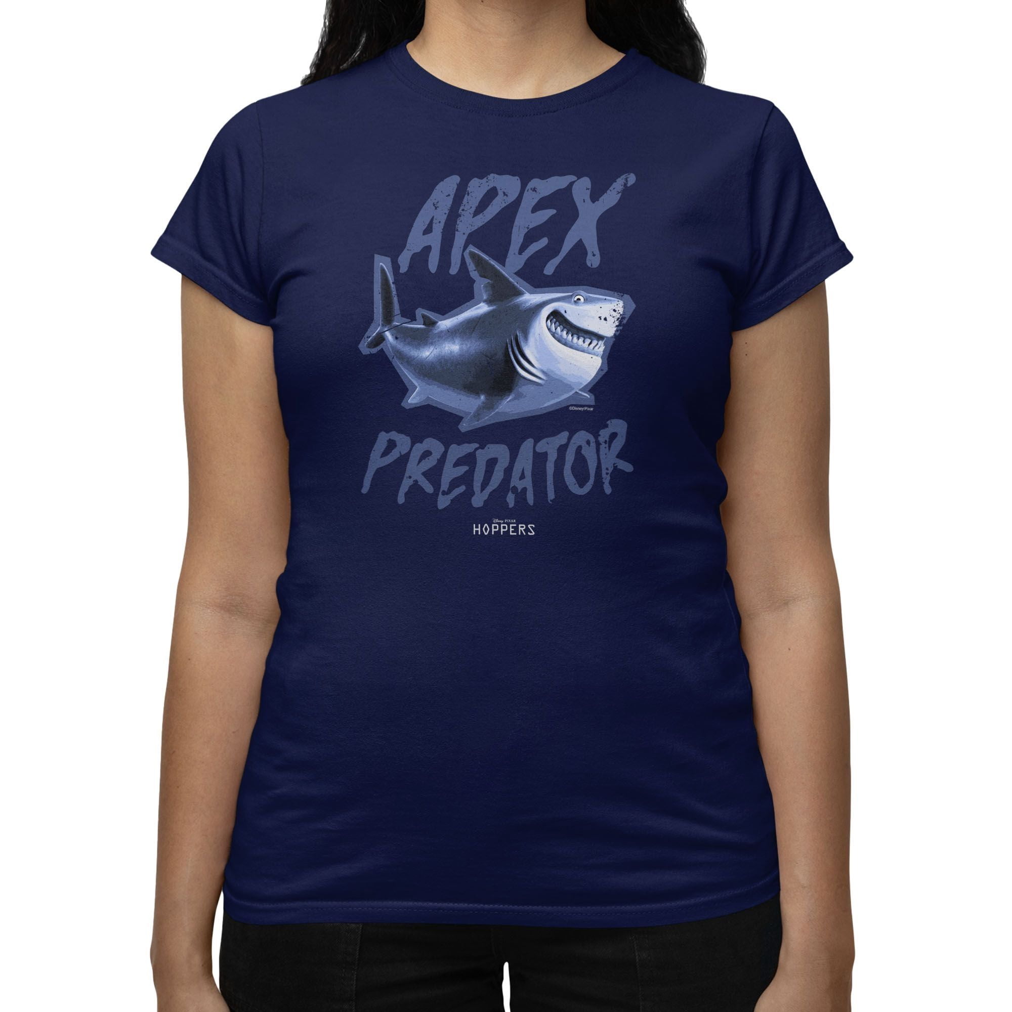 Disney Pixar Hoppers Apex Predator Diane Shark Women's T Shirt (Navy, S ...