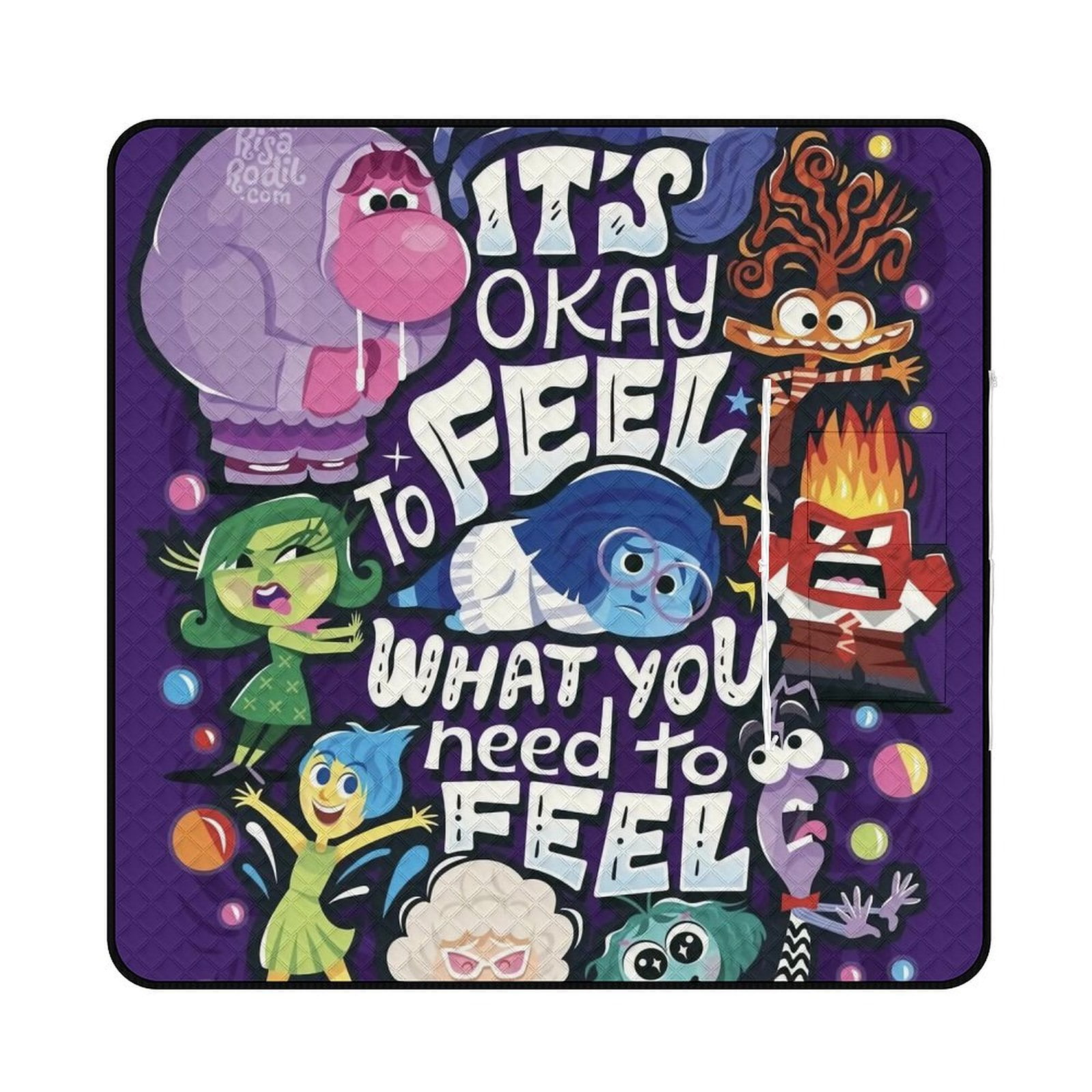 Disney-Pixar Inside Out Extra Large Picnic Outdoor Blanket,78 x 78 ...