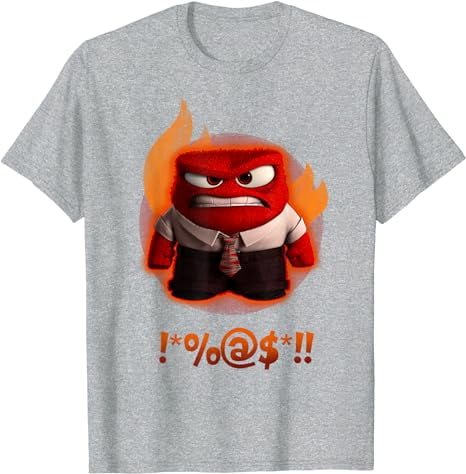 Disney Pixar Inside Out Anger Shouting Curses Fiery Shot T-Shirt ...
