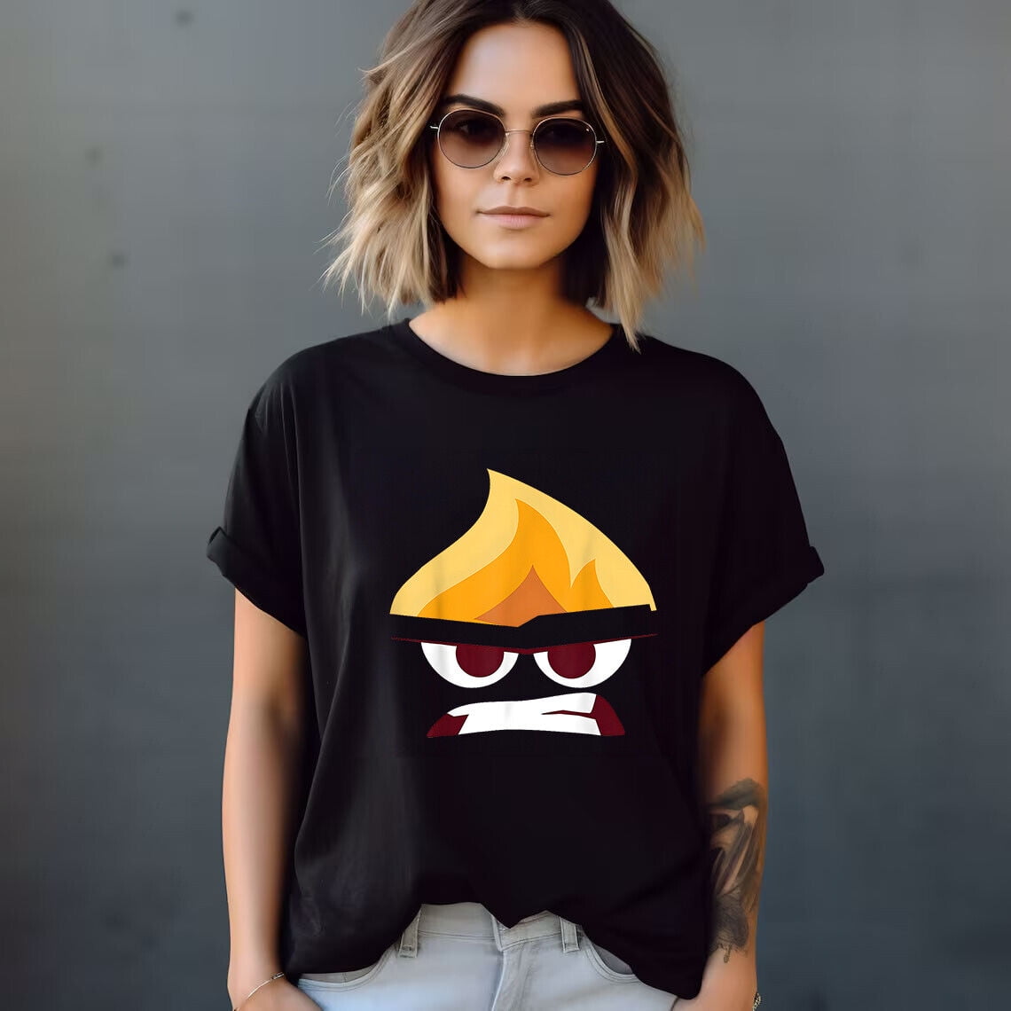 Disney Pixar Inside Out Angry Face Halloween Graphic Unisex T-Shirt ...