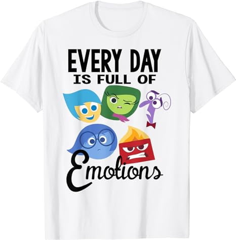 Disney Pixar Inside Out Every Day Is Full Of Emotions Group T-Shirt ...