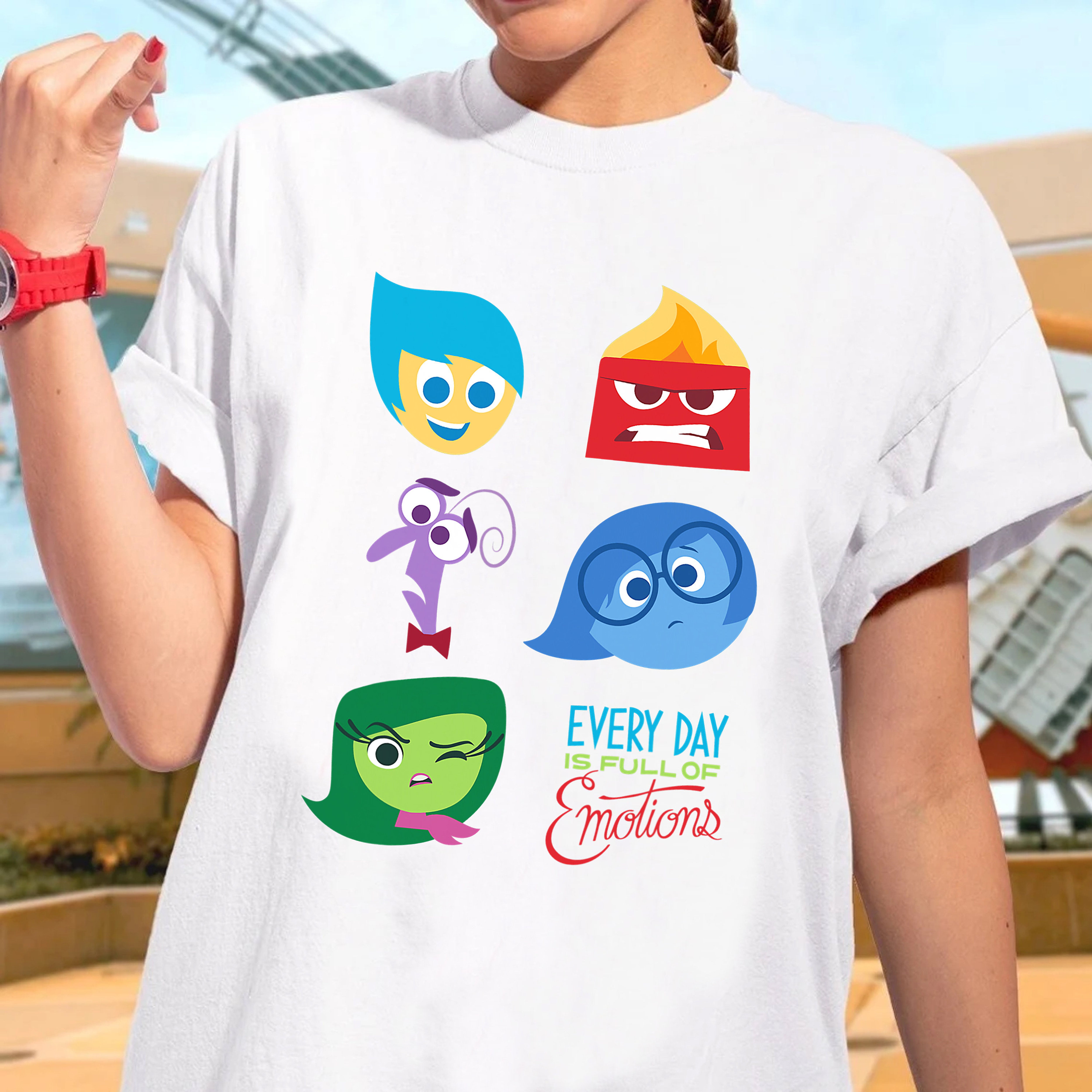 Disney Pixar Inside Out Full of Emotions Characters T-Shirt, Joy, Anger ...
