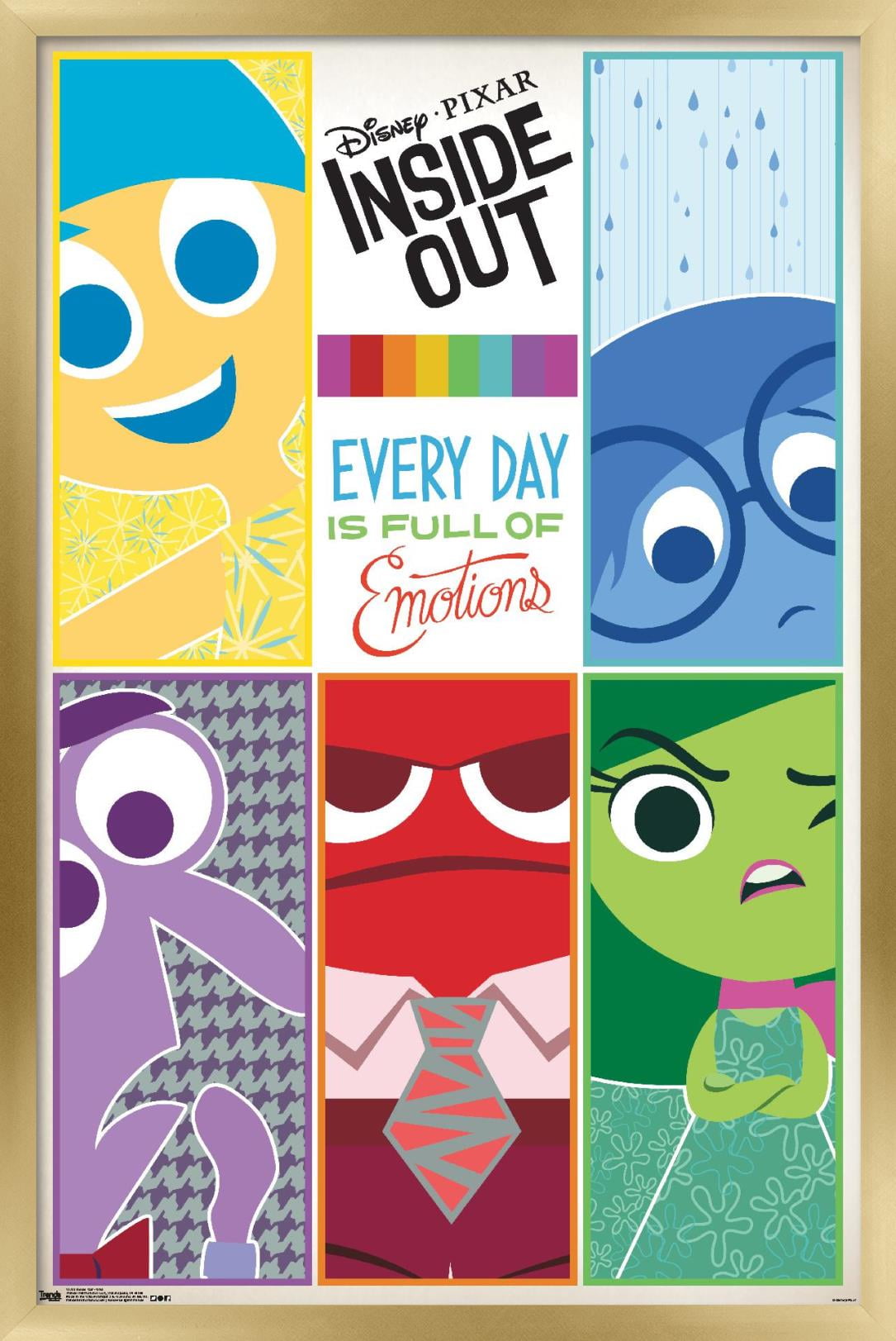 Disney Pixar Inside Out - Grid Wall Poster, 14.725" x 22.375", Framed ...