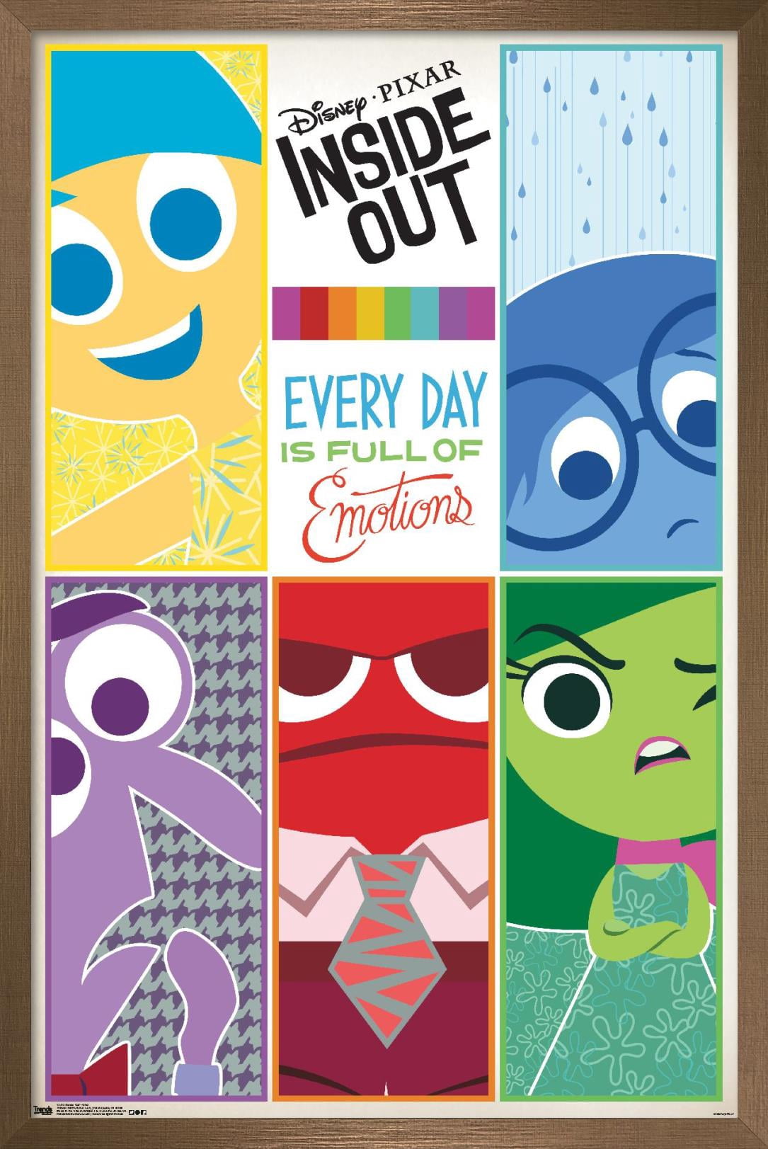 Disney Pixar Inside Out - Grid Wall Poster, 22.375" x 34", Framed ...