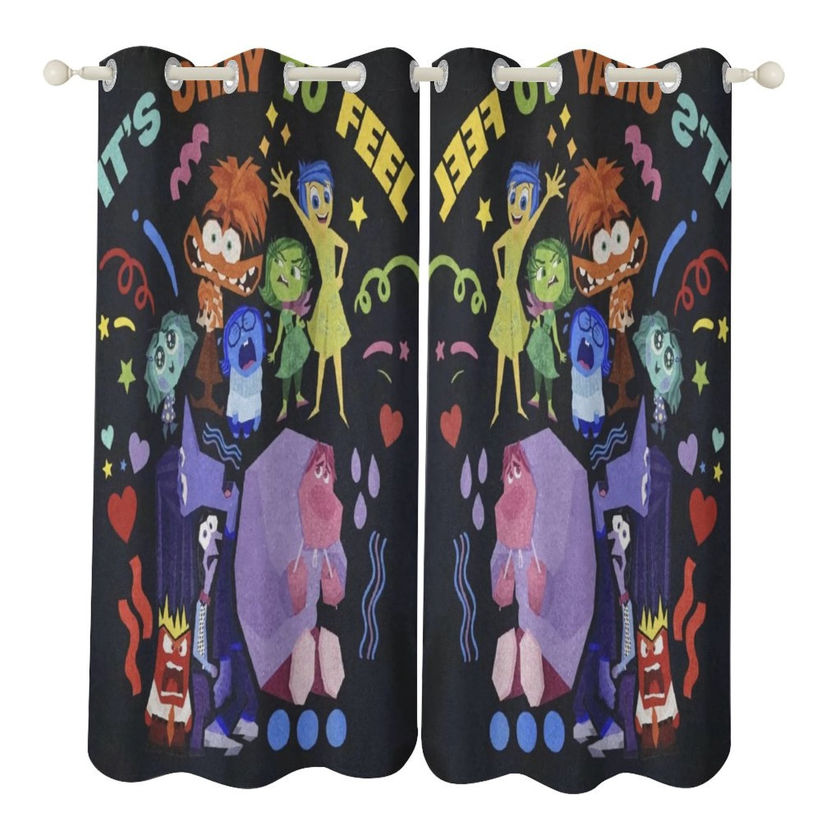 Disney-Pixar Inside Out IT'S OKAY TO FEEL Kids Curtains 52 X 72 Inch ...