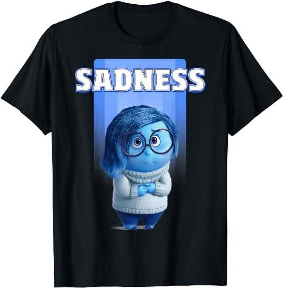 Disney Pixar Inside Out Riley's Sadness Blue Character Logo T-Shirt ...