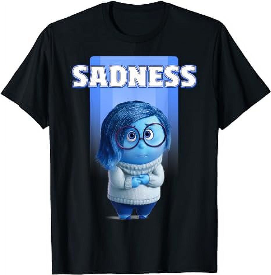 Disney Pixar Inside Out Riley's Sadness Blue Character Logo T-Shirt ...