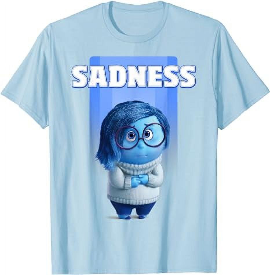Disney Pixar Inside Out Riley's Sadness Blue Character Logo T-Shirt ...