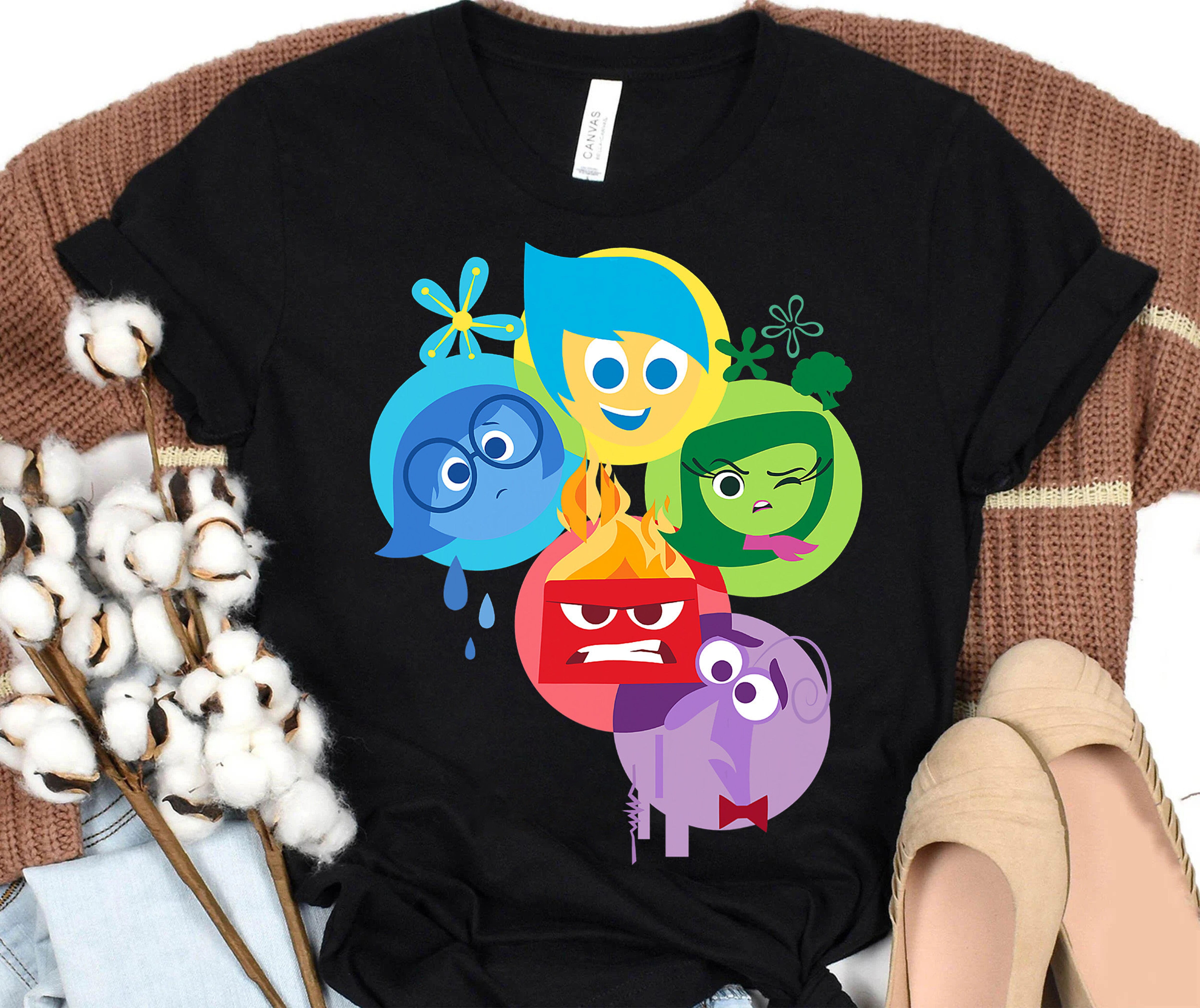 Disney Pixar Inside Out Simple Group Shot Graphic T-Shirt, Joy, Anger ...