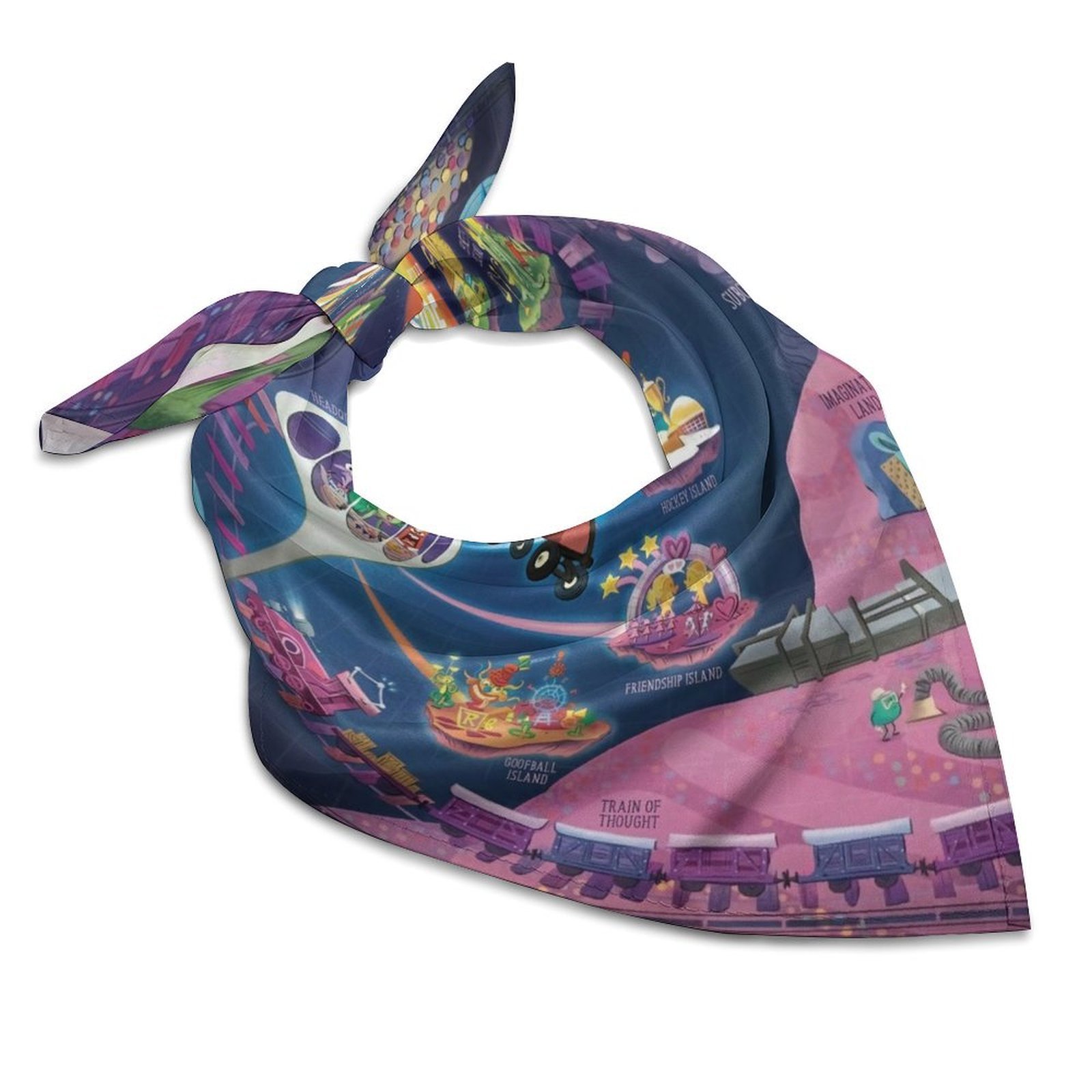 Disney-Pixar Inside Out2 Square Satin Head Scarf Hair Scarves Silk-like ...