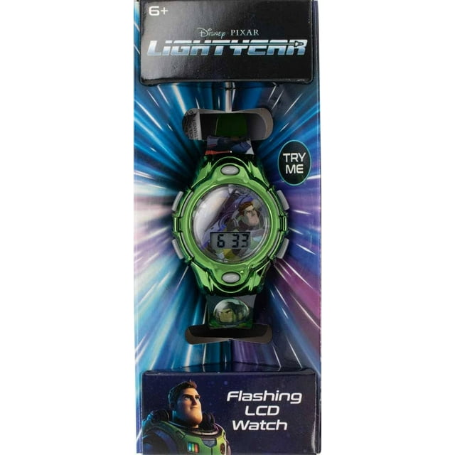 Disney Pixar Light Year Male Children's LCD Watch in Olive - LTY4030WM ...