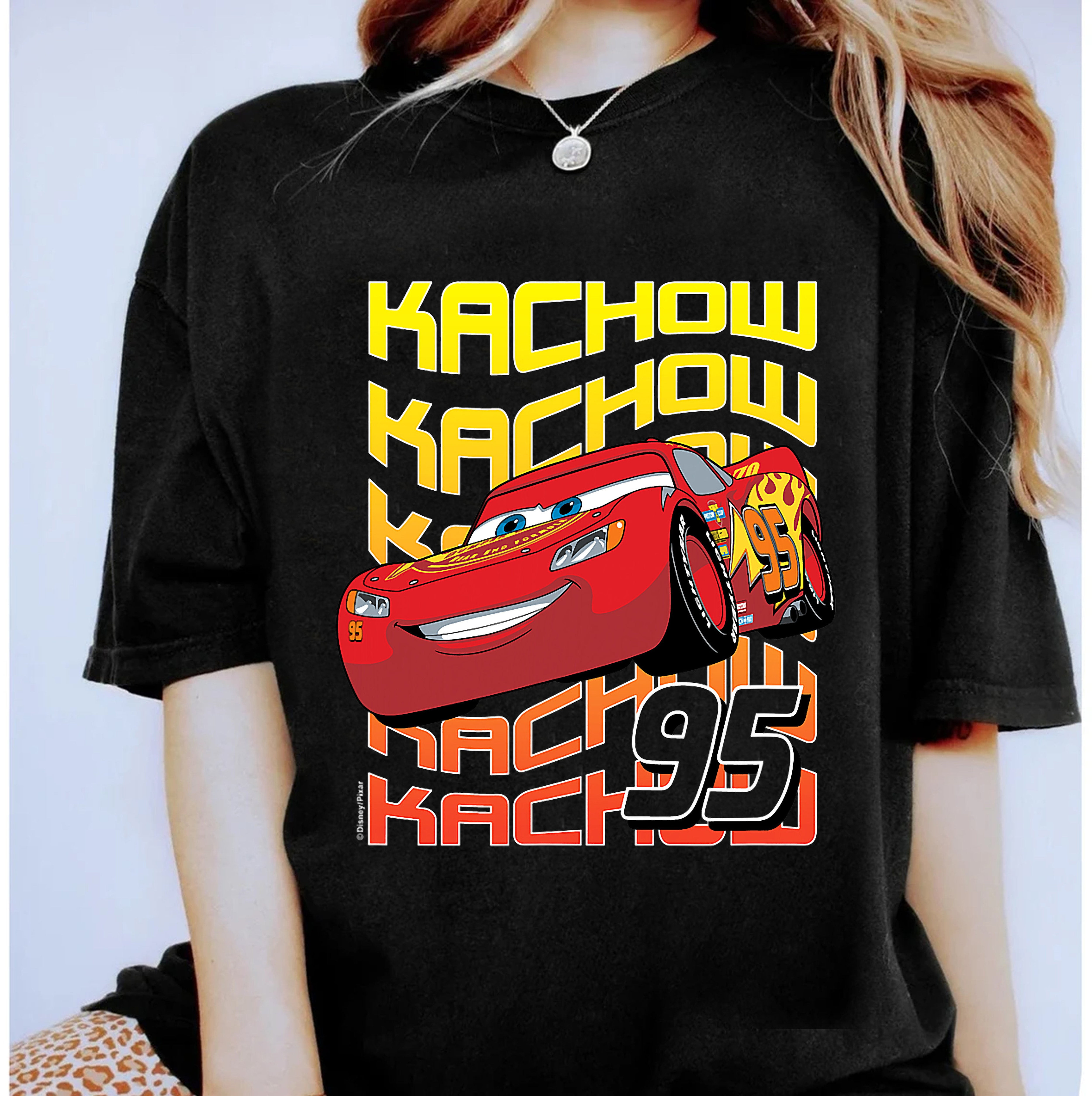 Disney Pixar Lightning McQueen Kachow 95 Shirt, Lightning McQueen Shirt ...