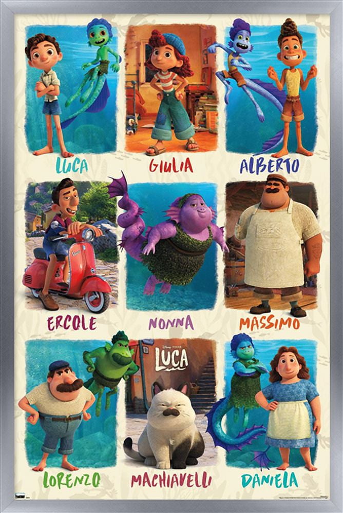 Disney Pixar Luca - Grid Wall Poster, 22.375" x 34", Framed - Walmart.com
