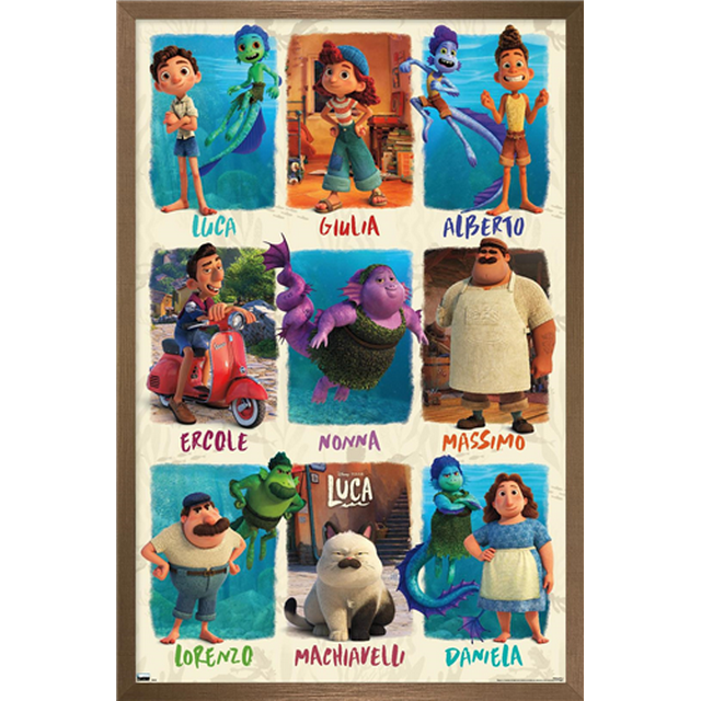 Disney Pixar Luca - Grid Wall Poster, 22.375" x 34", Framed - Walmart.com