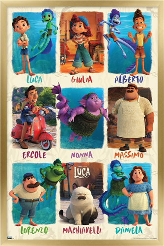 Disney Pixar Luca - Grid Wall Poster, 22.375" x 34", Framed - Walmart.com